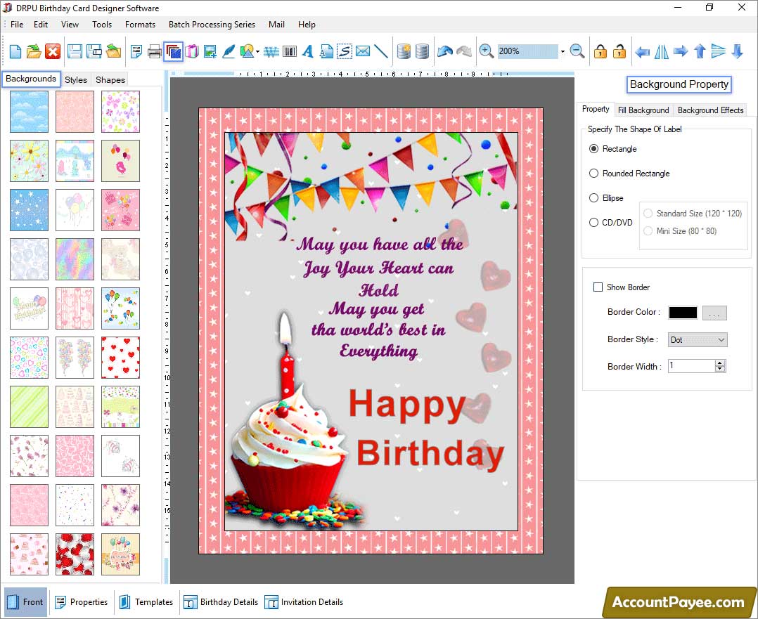 Birthday Card Maker Design Colorful Funny Happy Birth Day Greeting Card
